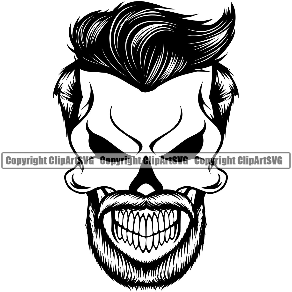 Barber Skull Smile Face Clippers Hairstylist Beauty Salon Beard Shave ...