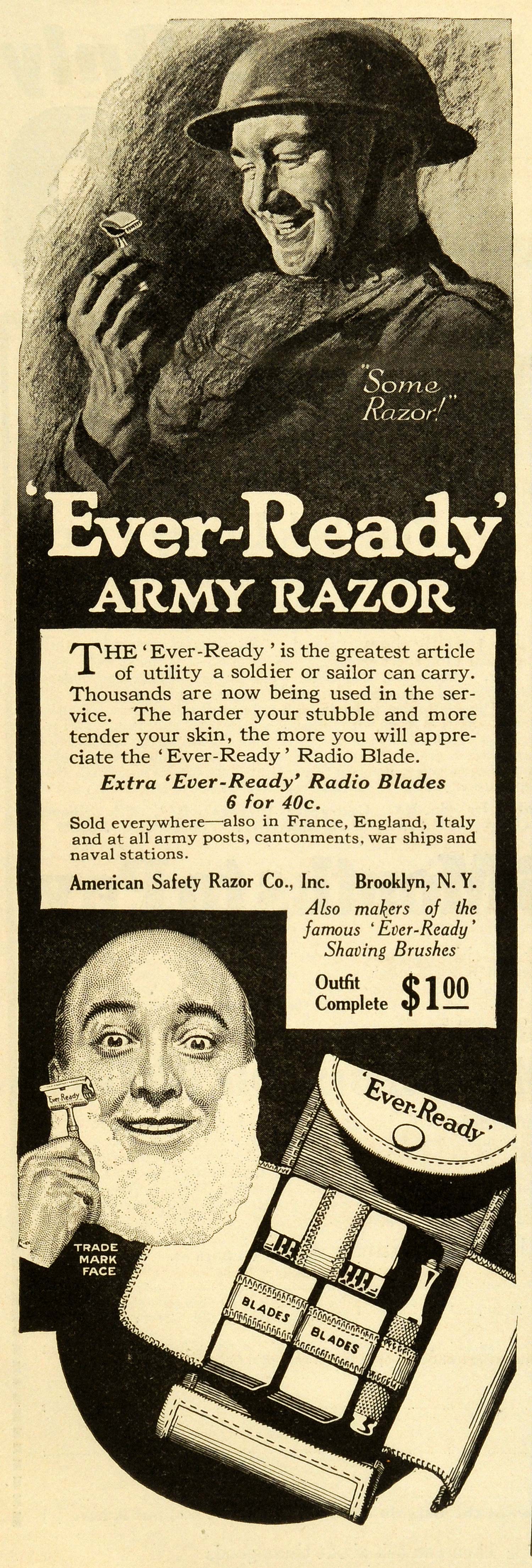 1918 Ad Ever-Ready Army Razor World War I American Safety Blades WWI ...